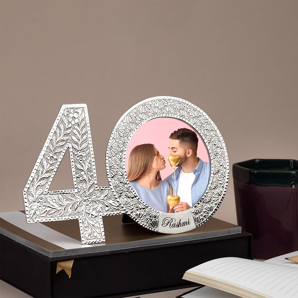 40th Birthday Photo Frame – Code Silver