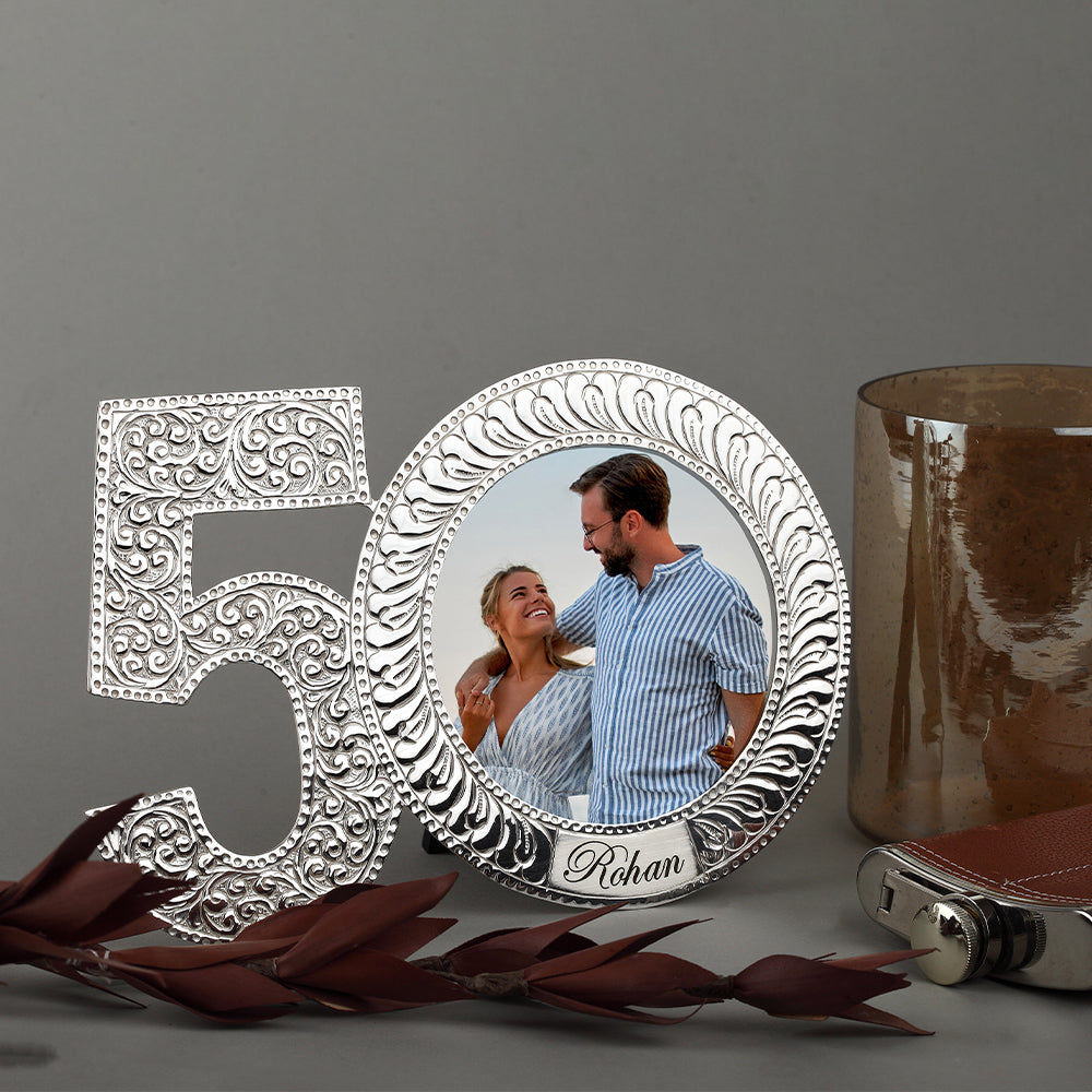 50th Anniversary Silver-Plated Photo Frame – Code Silver